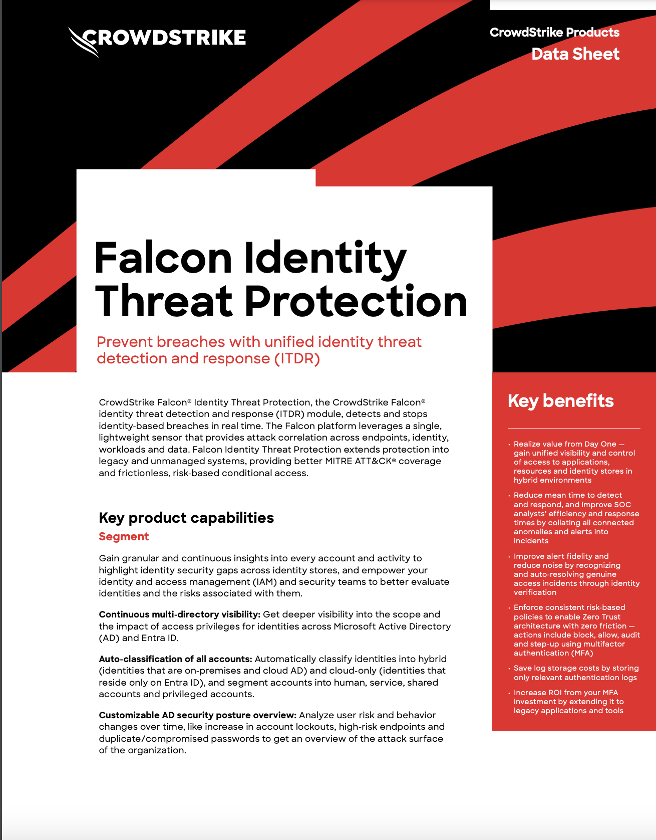 Falcon Identity Threat Protection Data Sheet | CrowdStrike Falcon Identity Threat Protection Data Sheet | CrowdStrike