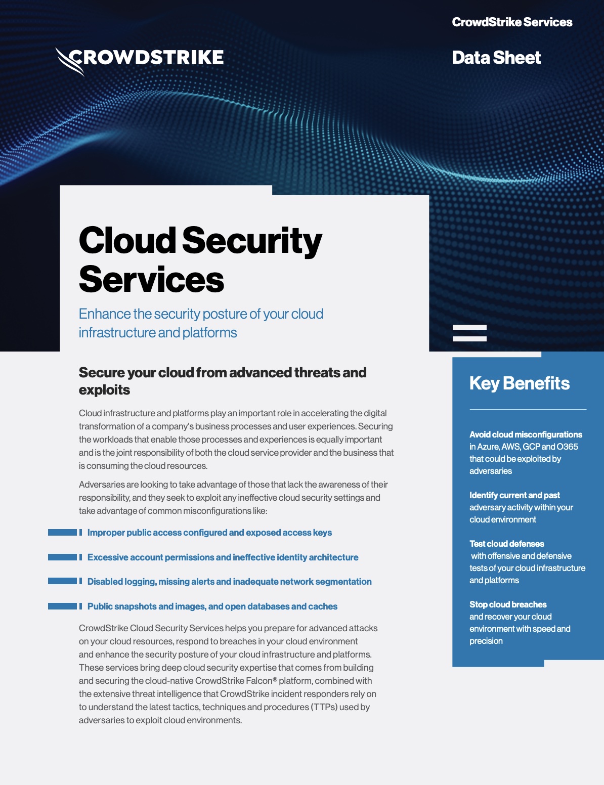 Cloud Security Services | Data Sheet - CrowdStrike Cloud Security Services | Data Sheet - CrowdStrike