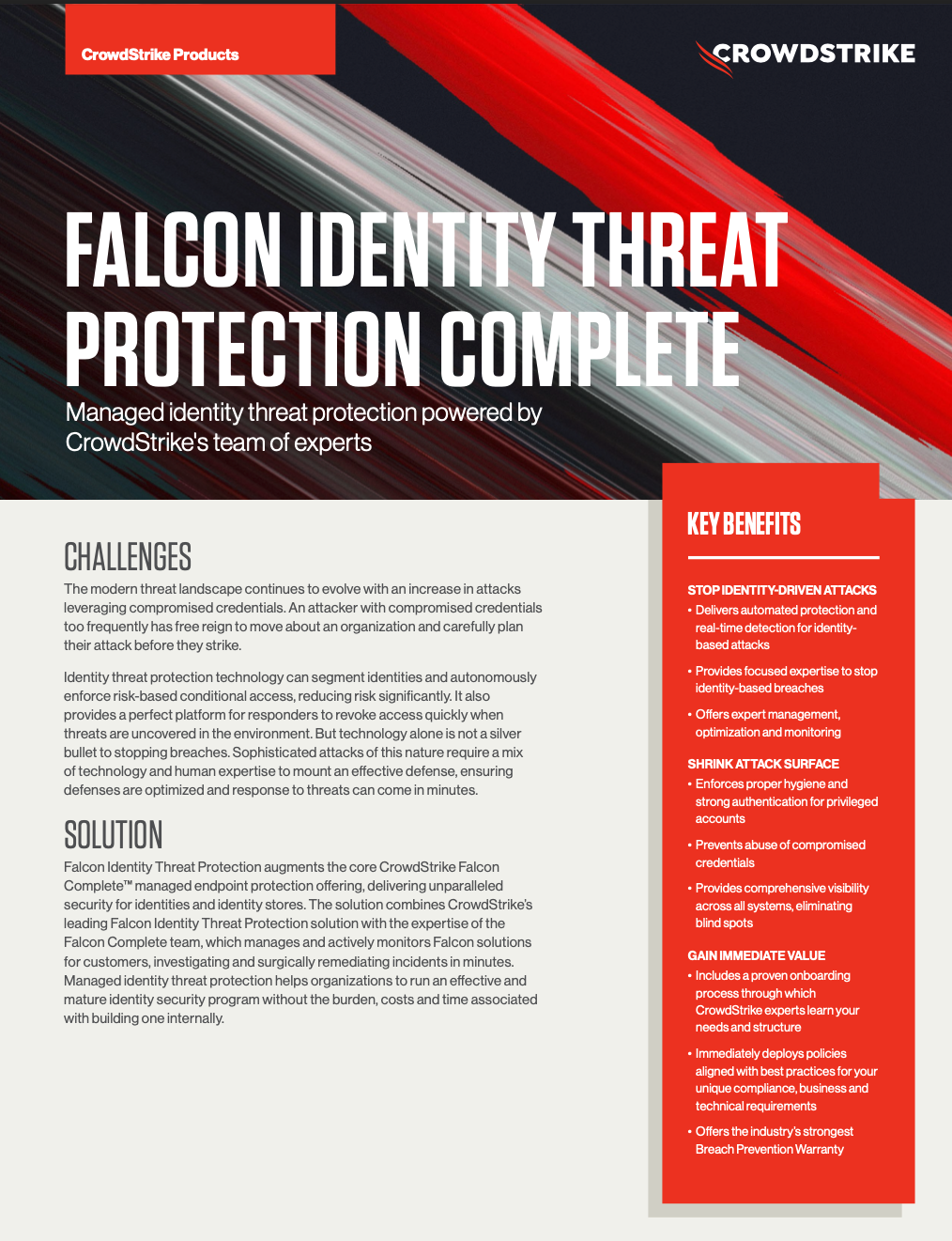Falcon Identity Threat Protection Complete | Data Sheet | CrowdStrike Falcon Identity Threat Protection Complete | Data Sheet | CrowdStrike