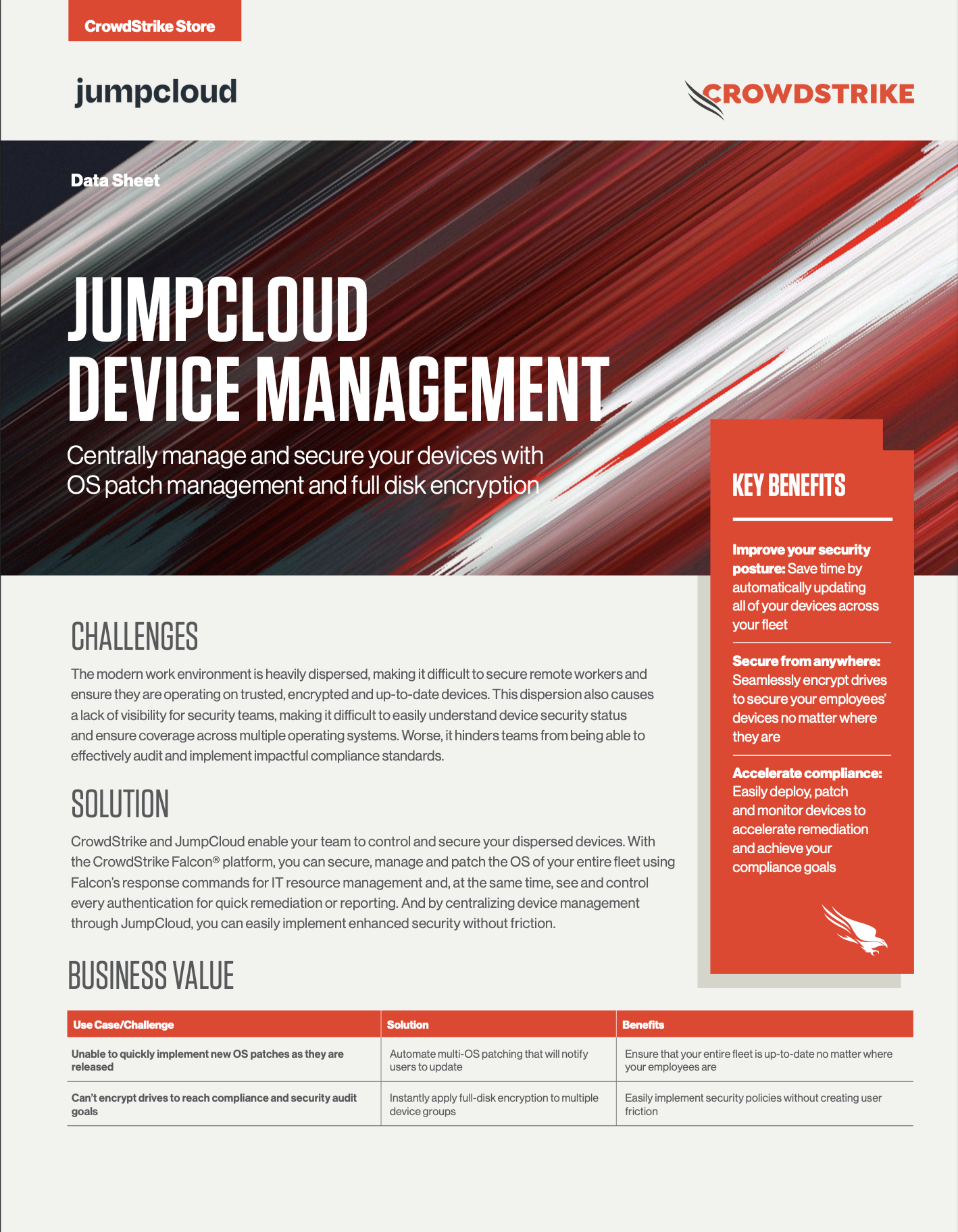 JumpCloud Device Management | Store Partner Data Sheet | CrowdStrike JumpCloud Device Management | Store Partner Data Sheet | CrowdStrike