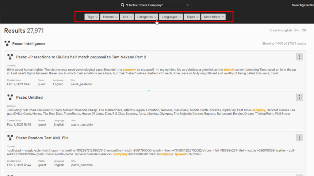 Adversary Intelligence - Recon Search - crowdstrike.com