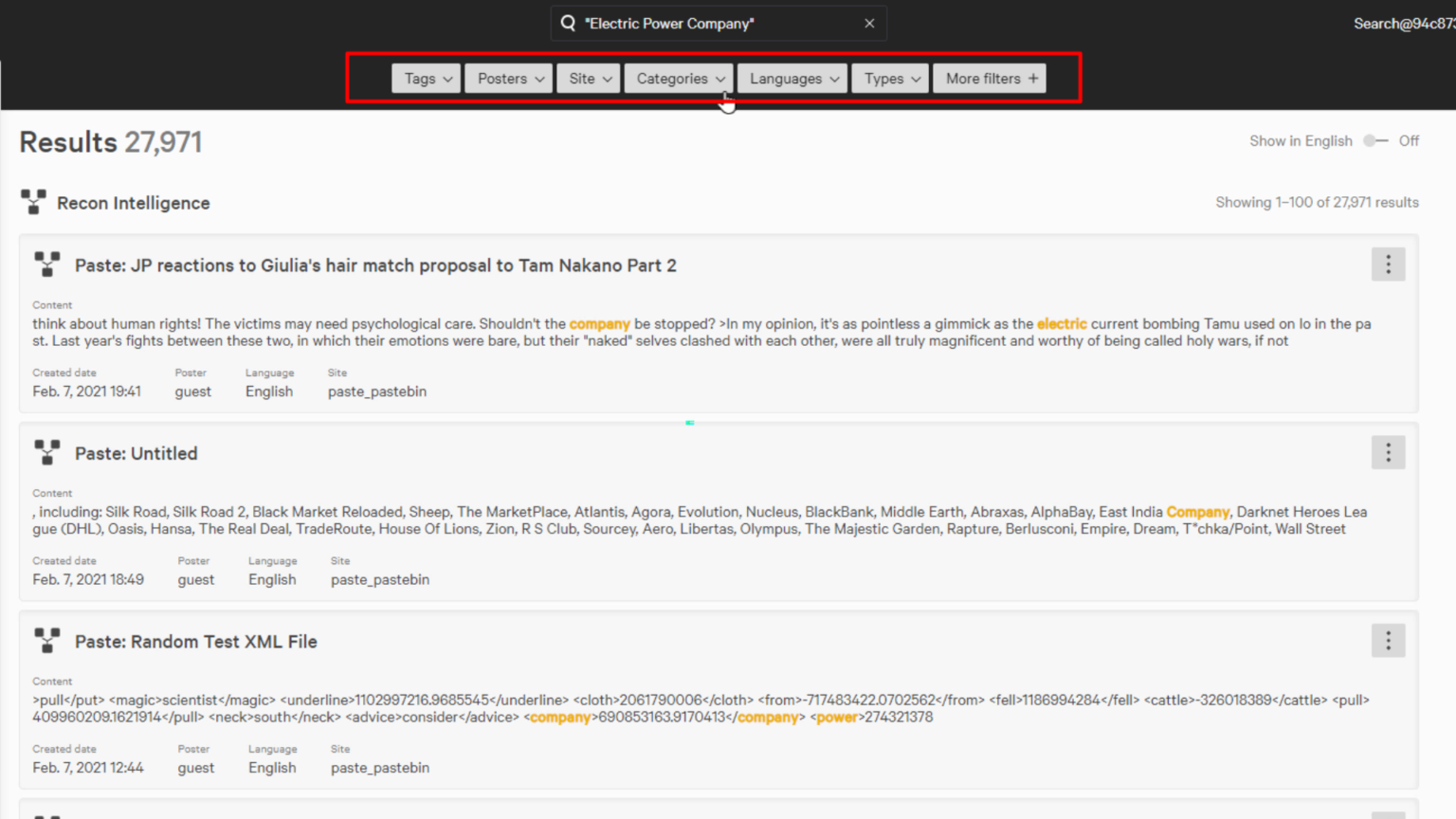 Adversary Intelligence - Recon Search - crowdstrike.com